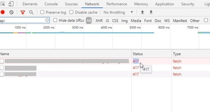 417 Expectation Failed error