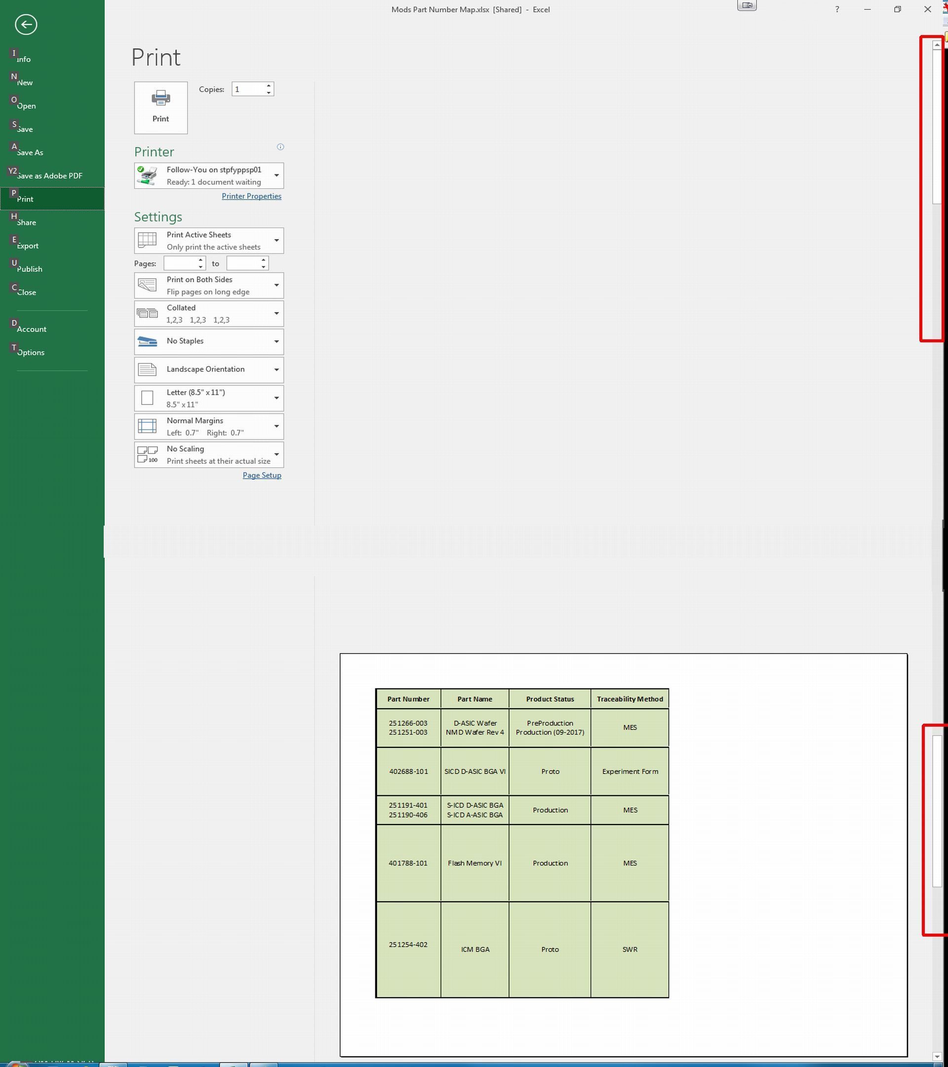 Excel 16 print preview is off the page (have to scroll down to see it ...