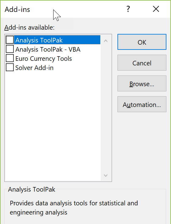 Analysis Toolpak add-in | Microsoft Community Hub