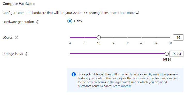 Increased storage limit to 16 TB for SQL Managed Instance General ...