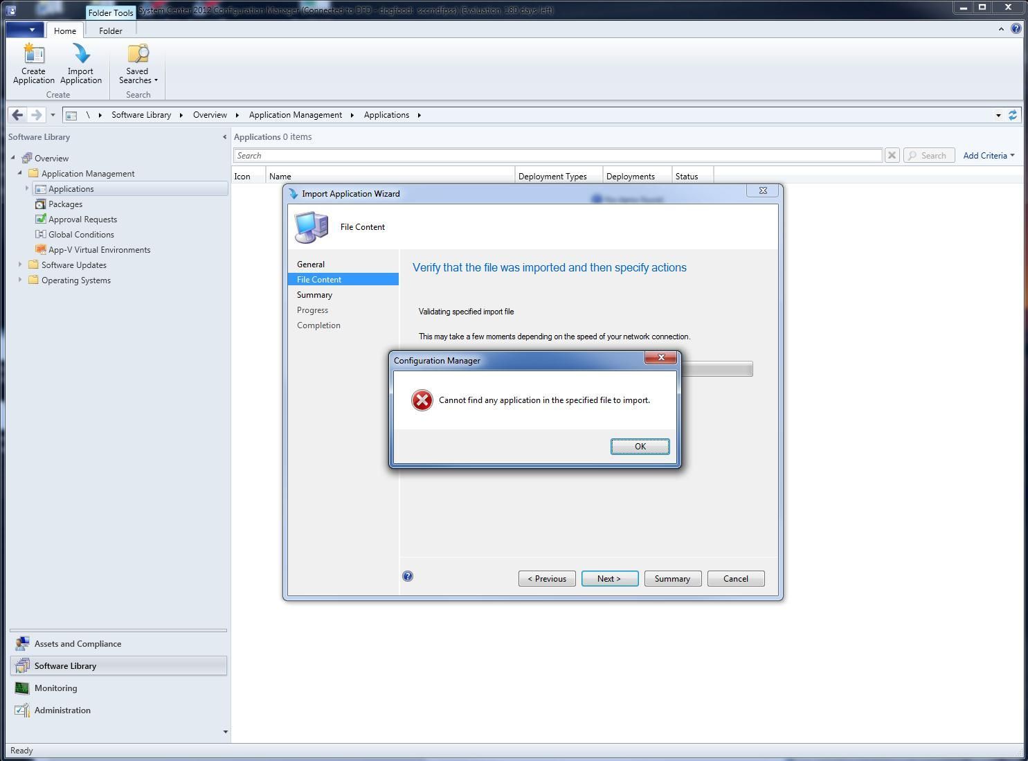 Tips and Tricks: “Cannot find any applications in the specified file to import” Message when You ...