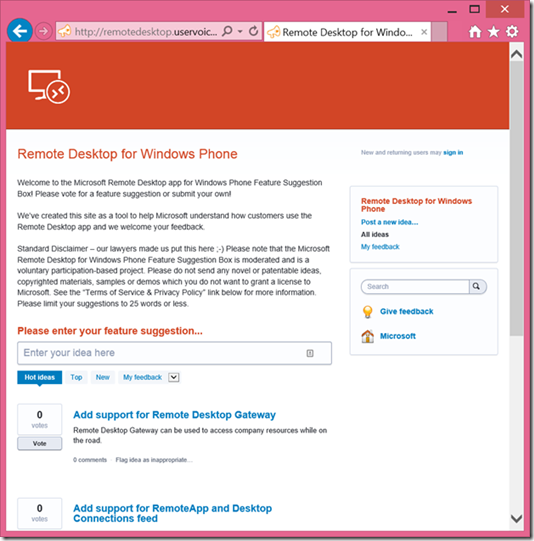 Help us improve the Microsoft Remote Desktop app for Windows Phone 8.1 ...