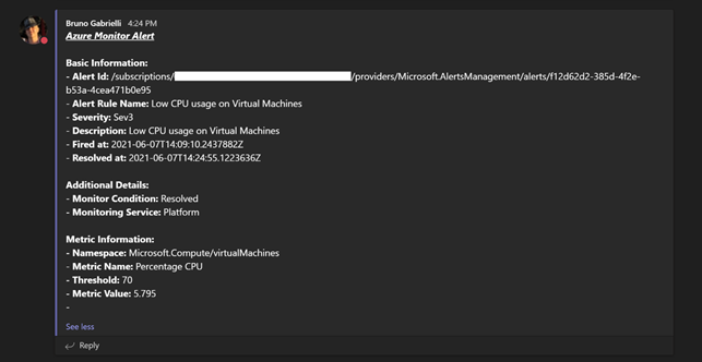 Azure Monitor - Alert Notification via Teams | Microsoft Community Hub