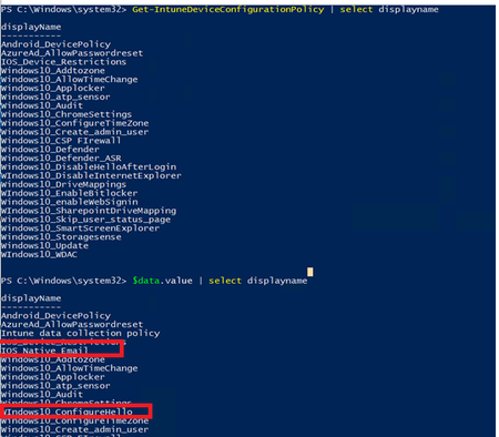 Get-IntuneDeviceConfigurationPolicy returns only some of my policies ...