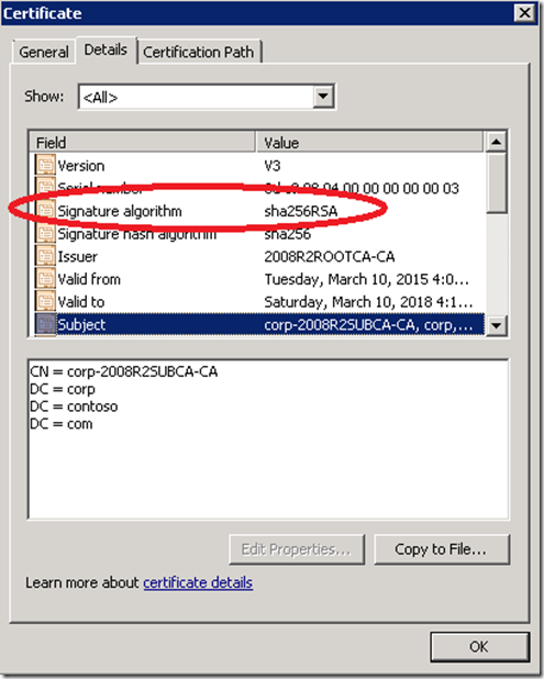 SHA-1 Deprecation and Changing the Root CA’s Hash Algorithm | Microsoft ...