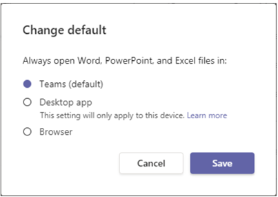 Now in Teams Public Preview: Default file open setting for office files ...