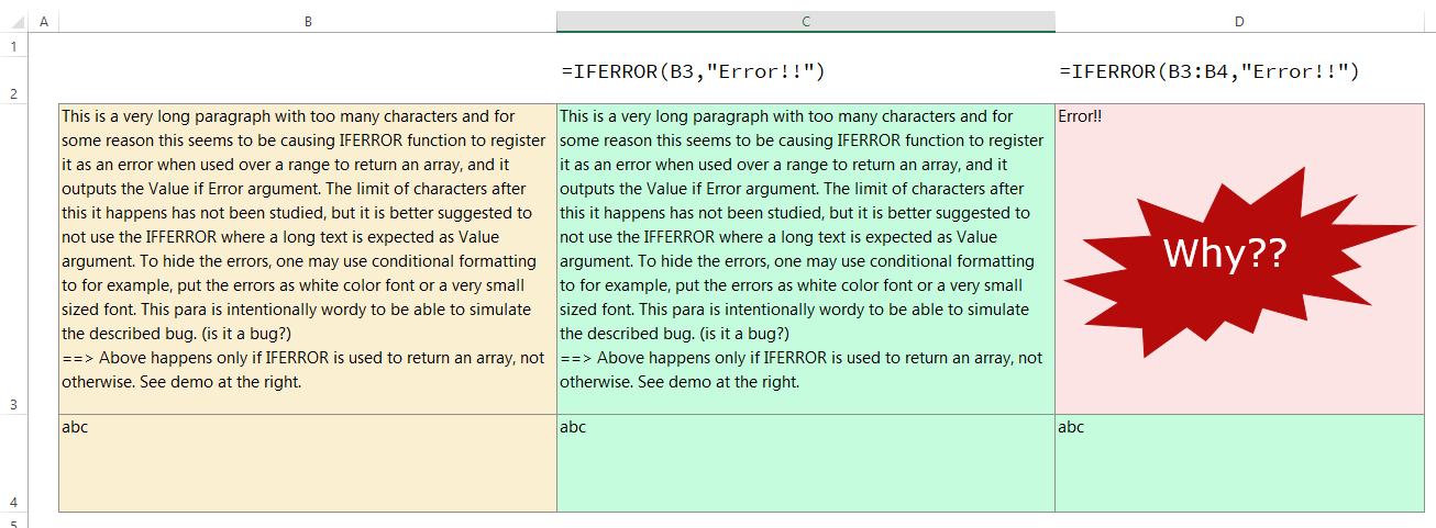 IFERROR reads a long text as Error when Input is a Range | Microsoft ...