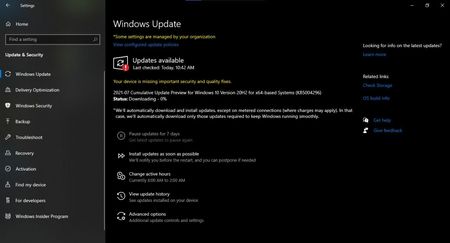 Windows Update error (Your device is missing important security and ...