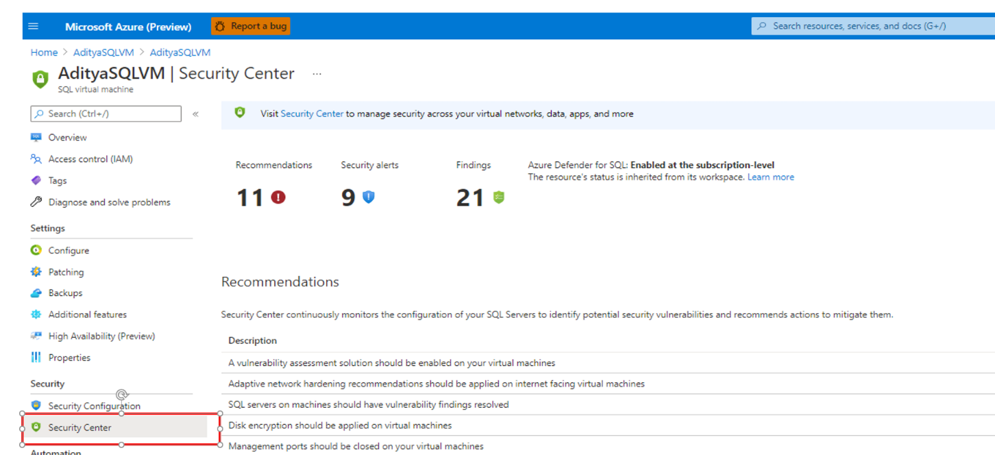 Azure Defender for SQL is now available on the SQL Virtual Machine ...