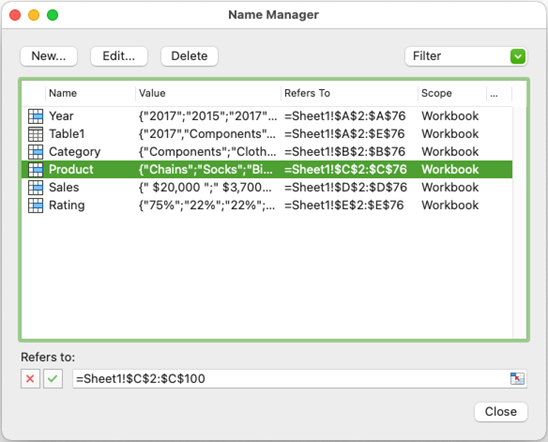 Improved Name Manager in Excel for Mac | Microsoft Community Hub