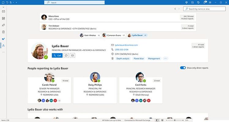 Visualize people and teams with Org Explorer in Outlook | Microsoft ...