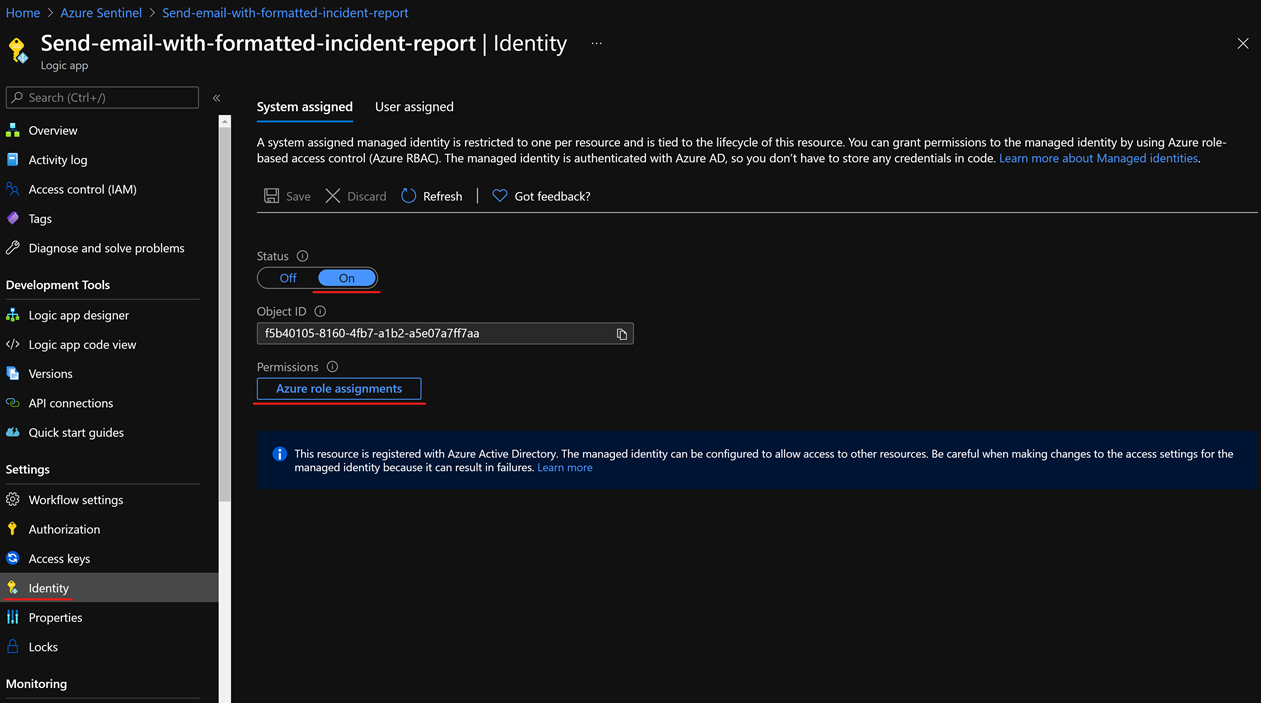 API connections and permissions for Microsoft Sentinel Playbooks