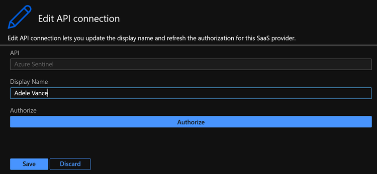 API connections and permissions for Microsoft Sentinel Playbooks