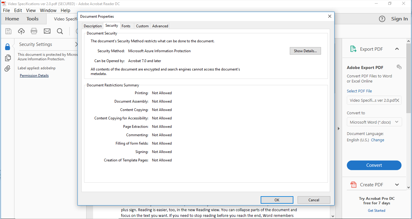 New support for PDF encryption with Microsoft Information Protection ...