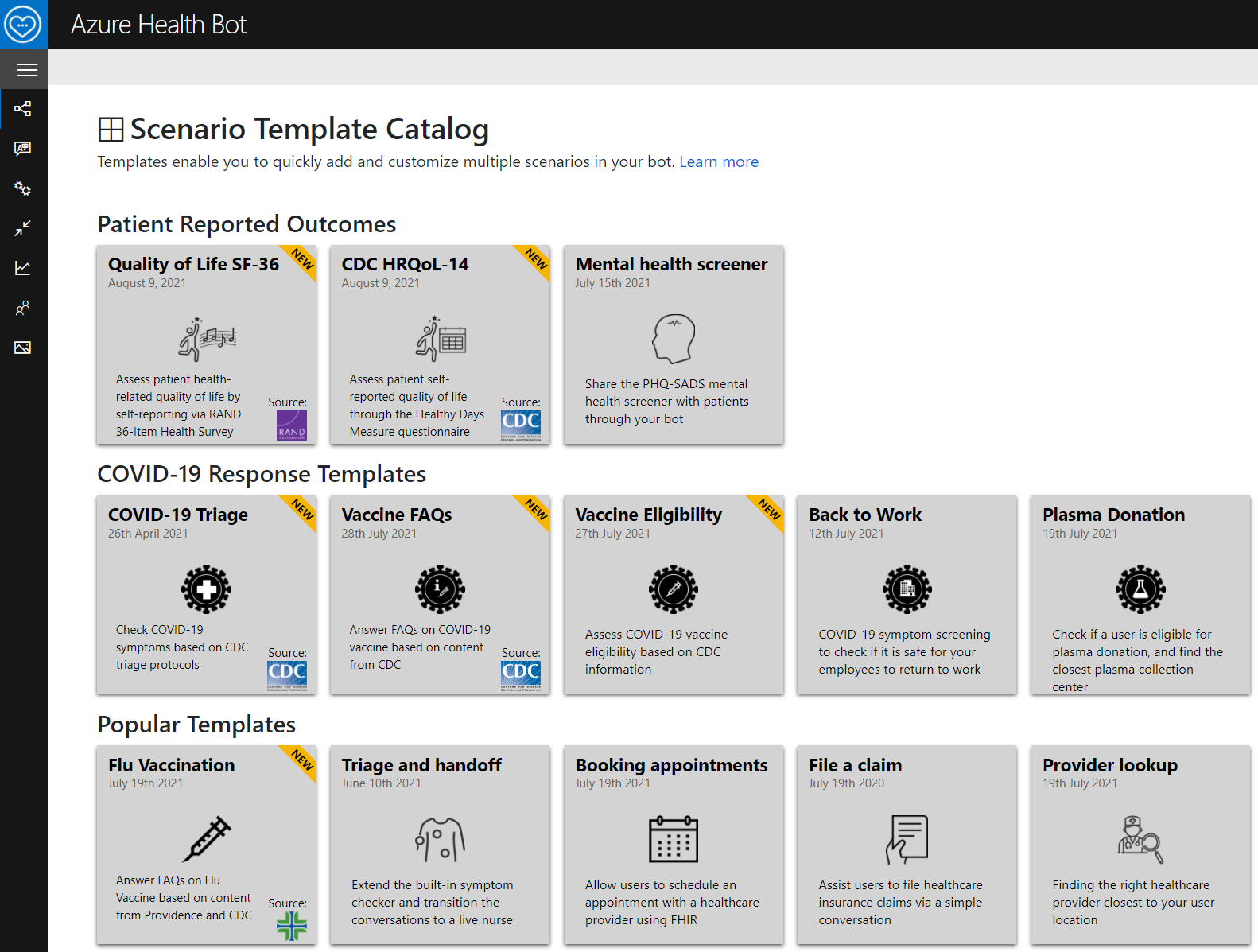 Azure Health Bot expands its template catalog to amplify the patient ...
