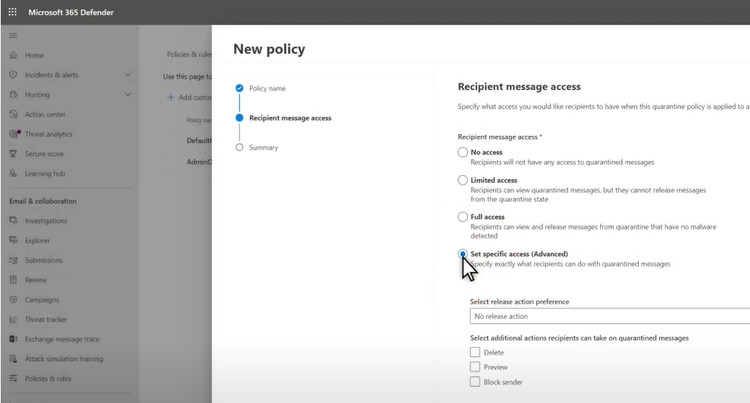 Quarantine management - Microsoft Defender for Office 365