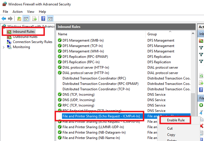 Windows Server 2016 is not pingable while it can ping other devices and ...