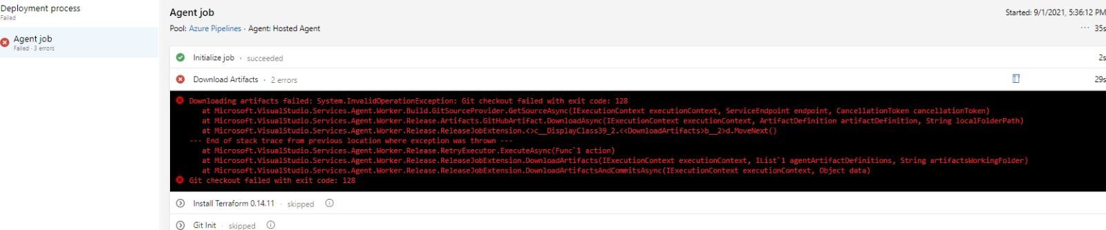 Error downloading Github Artifacts - Cannot prompt because user ...