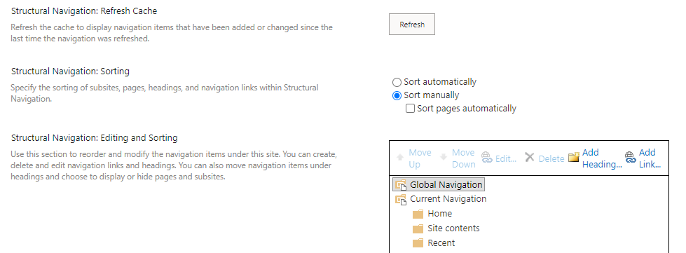 SPO: Change of Quick link navigation for Team site | Microsoft ...