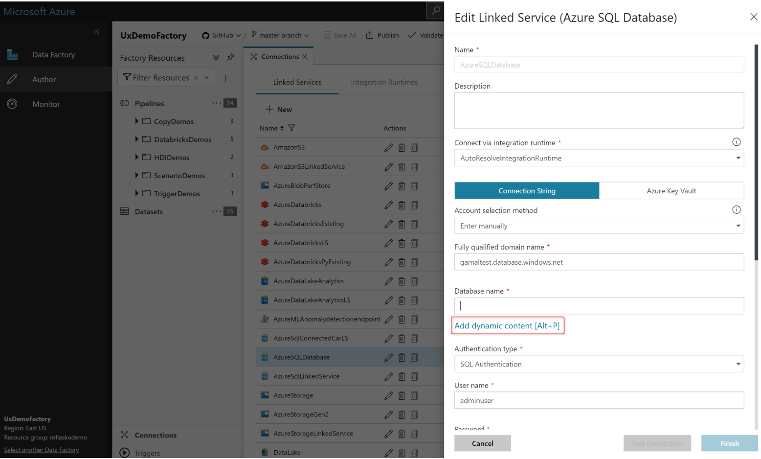 Parameterize connections to your data stores in Azure Data Factory ...