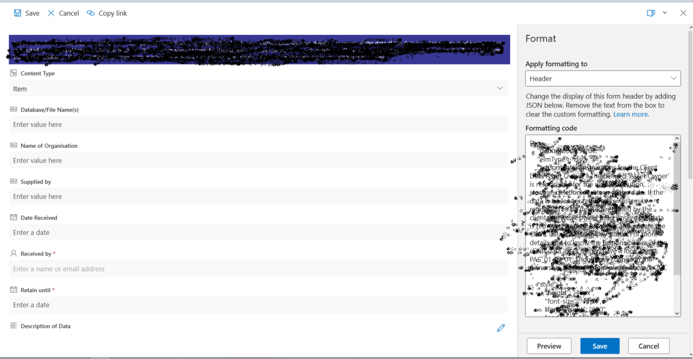 Sharepoint Online Form Header does not save the Formatting but does display the preview ...