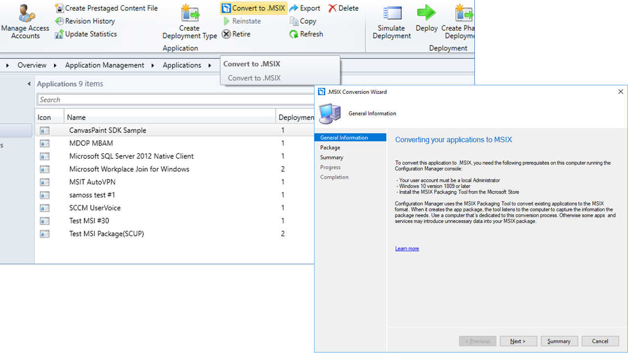 Convert MSI Apps to MSIX with Configuration Manager Technical Preview 1810.2 | Microsoft ...