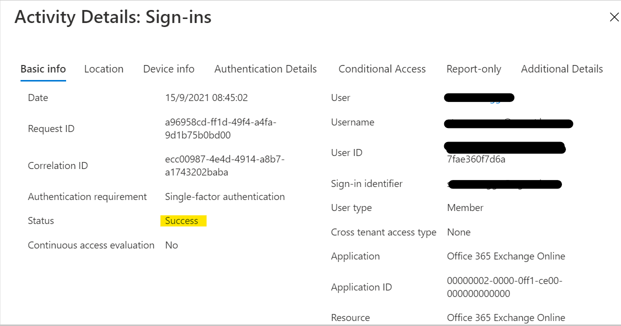Signins: Login status = success but Conditional access = failed ...
