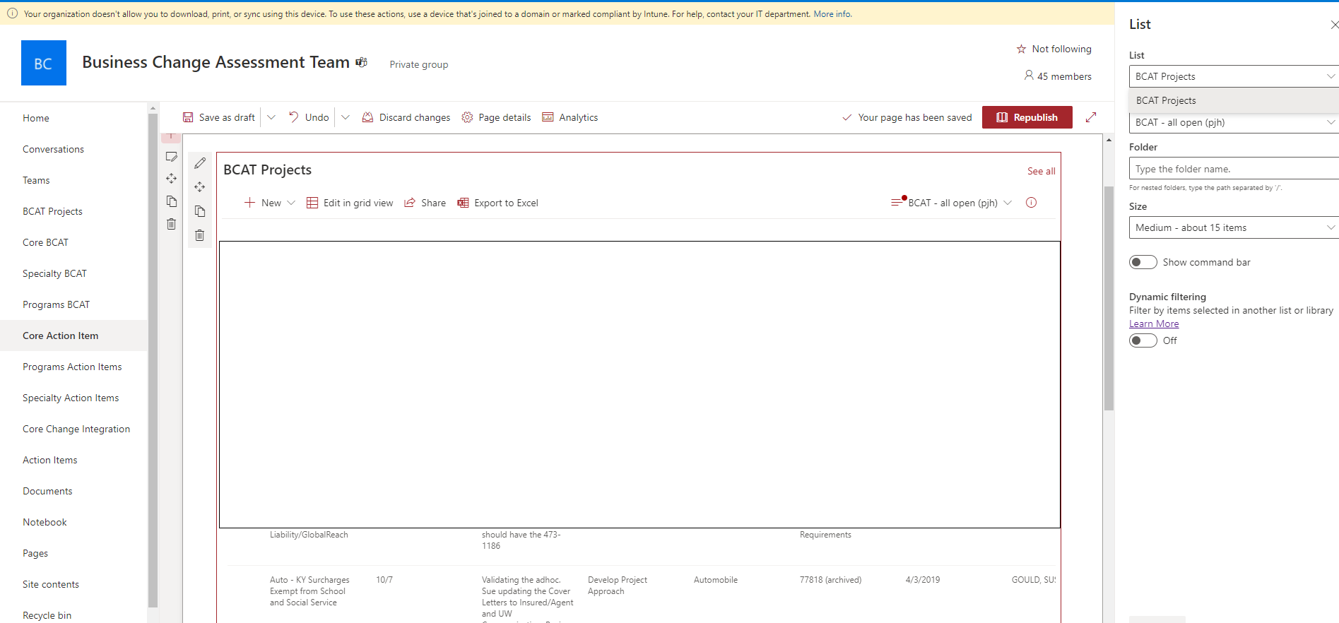 Creating a page with a table on SharePoint that is linked to another ...