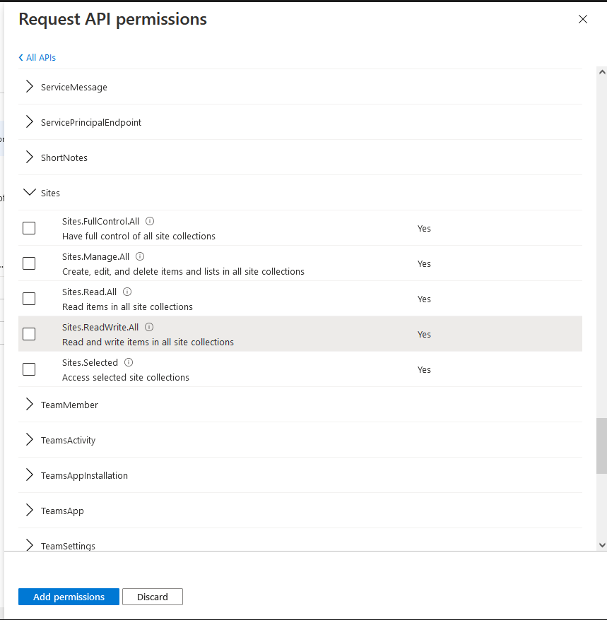 Graph API App permissions in Azure Active Directory | Microsoft Community Hub