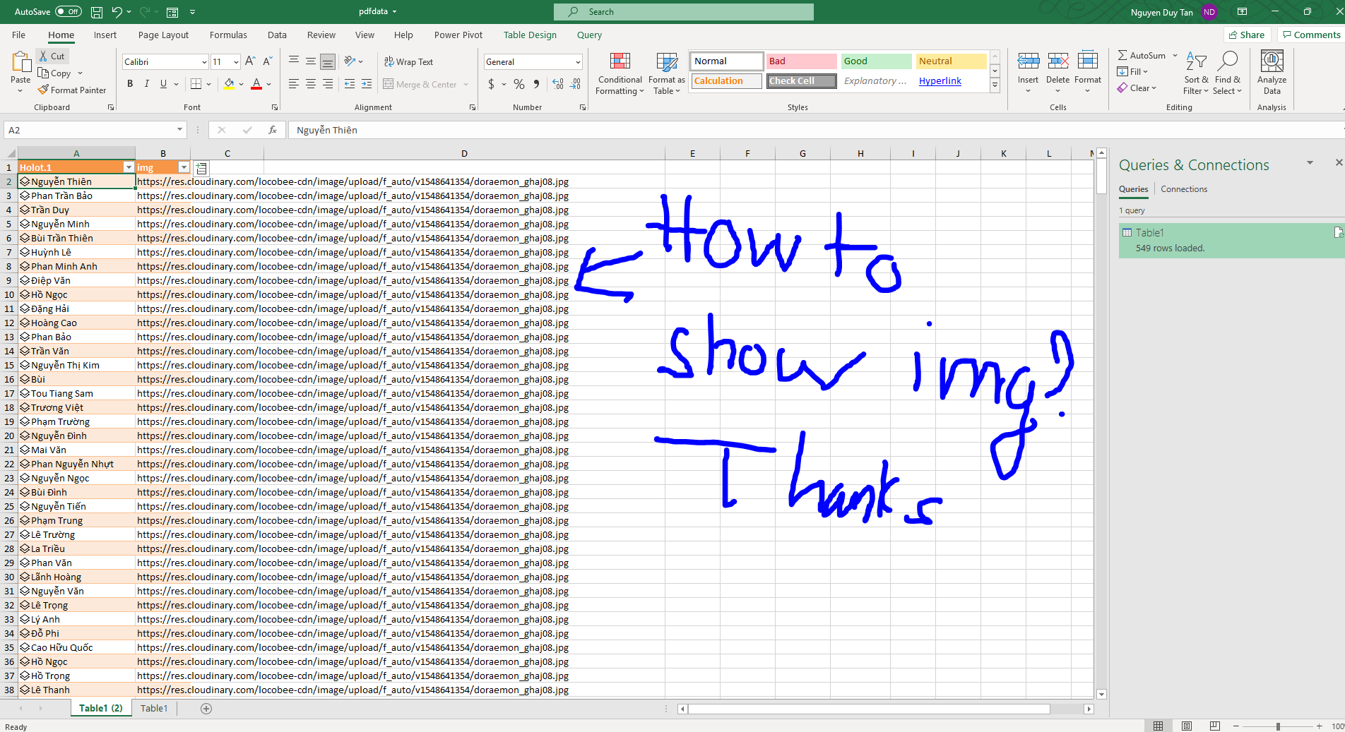 Please, I want to display image for column with content URL in excel ...