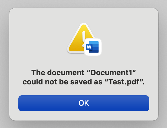 Word won't let me save as PDF | Microsoft Community Hub