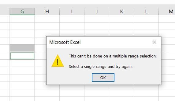Getting error with right click after selecting multiple cells with Ctrl | Microsoft Community Hub
