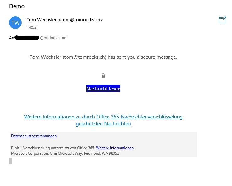 Advanced Office 365 Message Encryption (OME) Usage Example with a ...