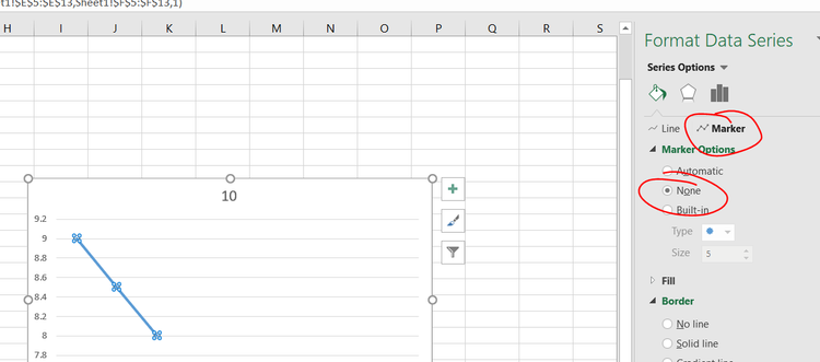 How do remove data points on a graph and keep the trendline for the ...