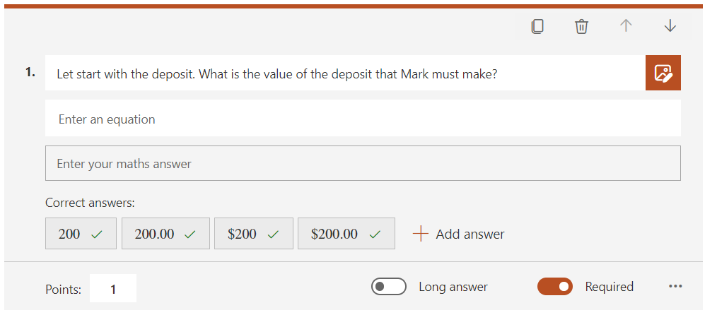 Forms Maths correct answer recognition | Microsoft Community Hub