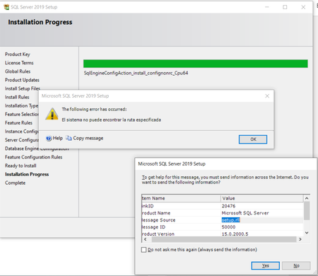 SQL Server 2019 Installation Error - An error occurred for a dependency of the feature ...