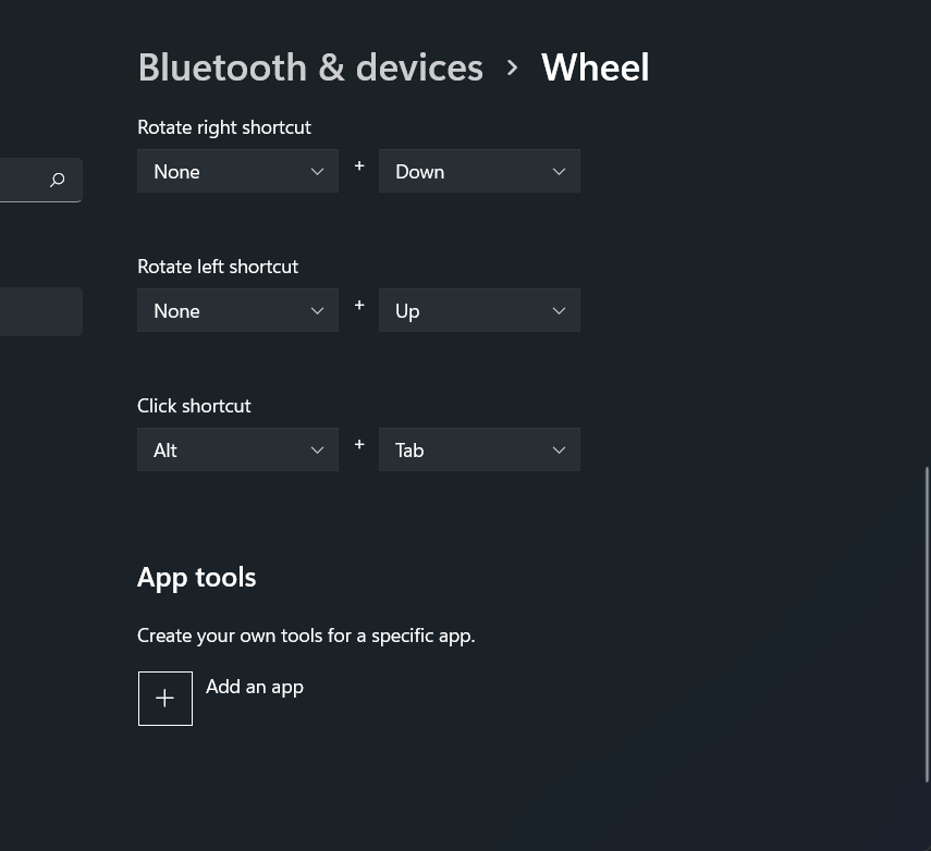 Crash when trying to "add an app" in "Wheel" (Surface Dial) settings ...