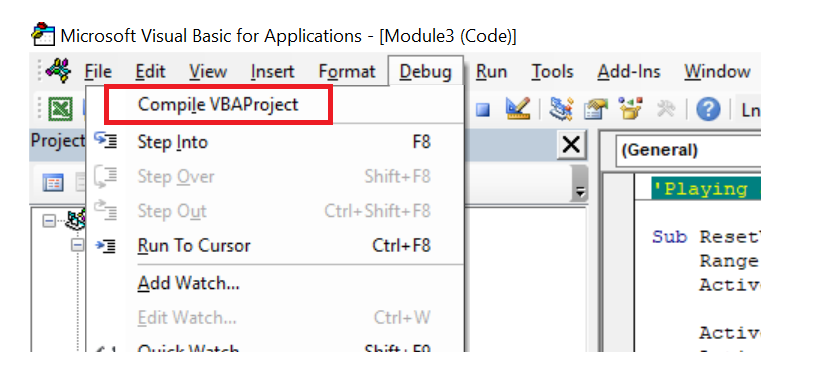What does Compile VBA Project do anyway | Microsoft Community Hub