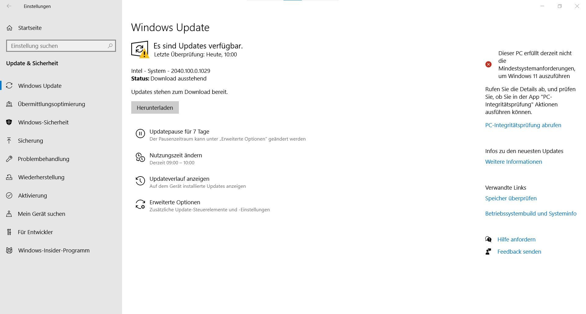 Windows Update Intel - System 2040.100.0.1029 | Microsoft Community Hub