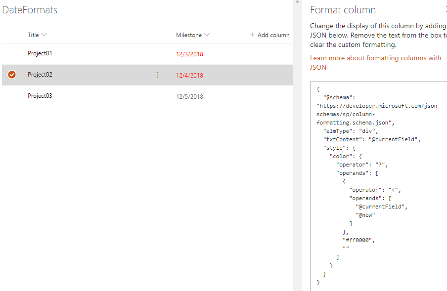 JSON Date Formatting Referencing Today Problem | Microsoft Community Hub