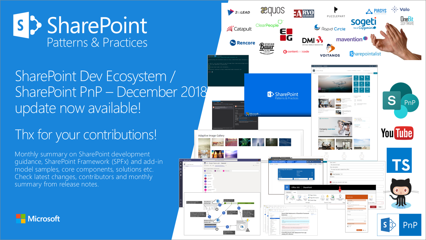 SharePoint Dev Ecosystem / SharePoint PnP - December 2018 update now ...