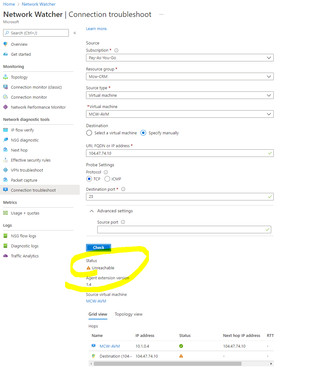 SMTP Configuration in Azure Pay as you go setup | Microsoft Community Hub