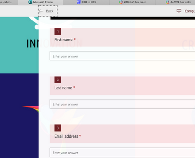 Formating color of MS Forms quiz | Microsoft Community Hub