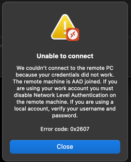 AVD: Authentication fails for AAD user (but works for local admin ...