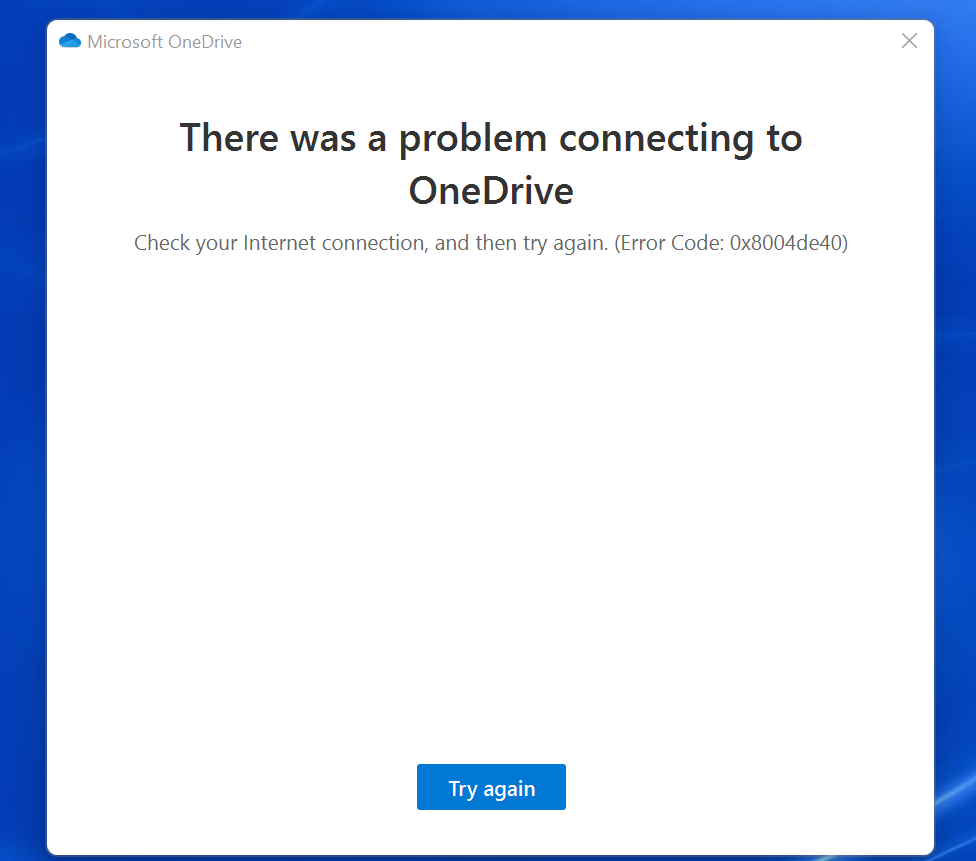 I con not connect my OneDrive Acount | Microsoft Community Hub
