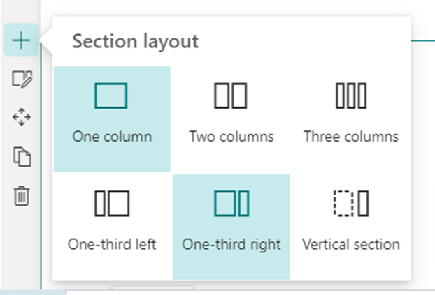 SharePoint 2019 (On Prem)-Vertical section layout is not available for ...