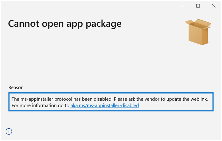 The ms-appinstaller protocol has been disabled. | Microsoft Community Hub