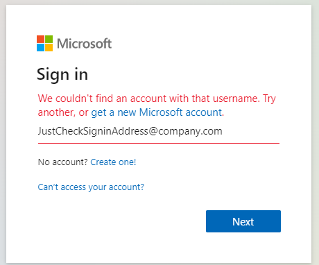 Shall we be able to validate email sign-in addresses against Office 365 ...