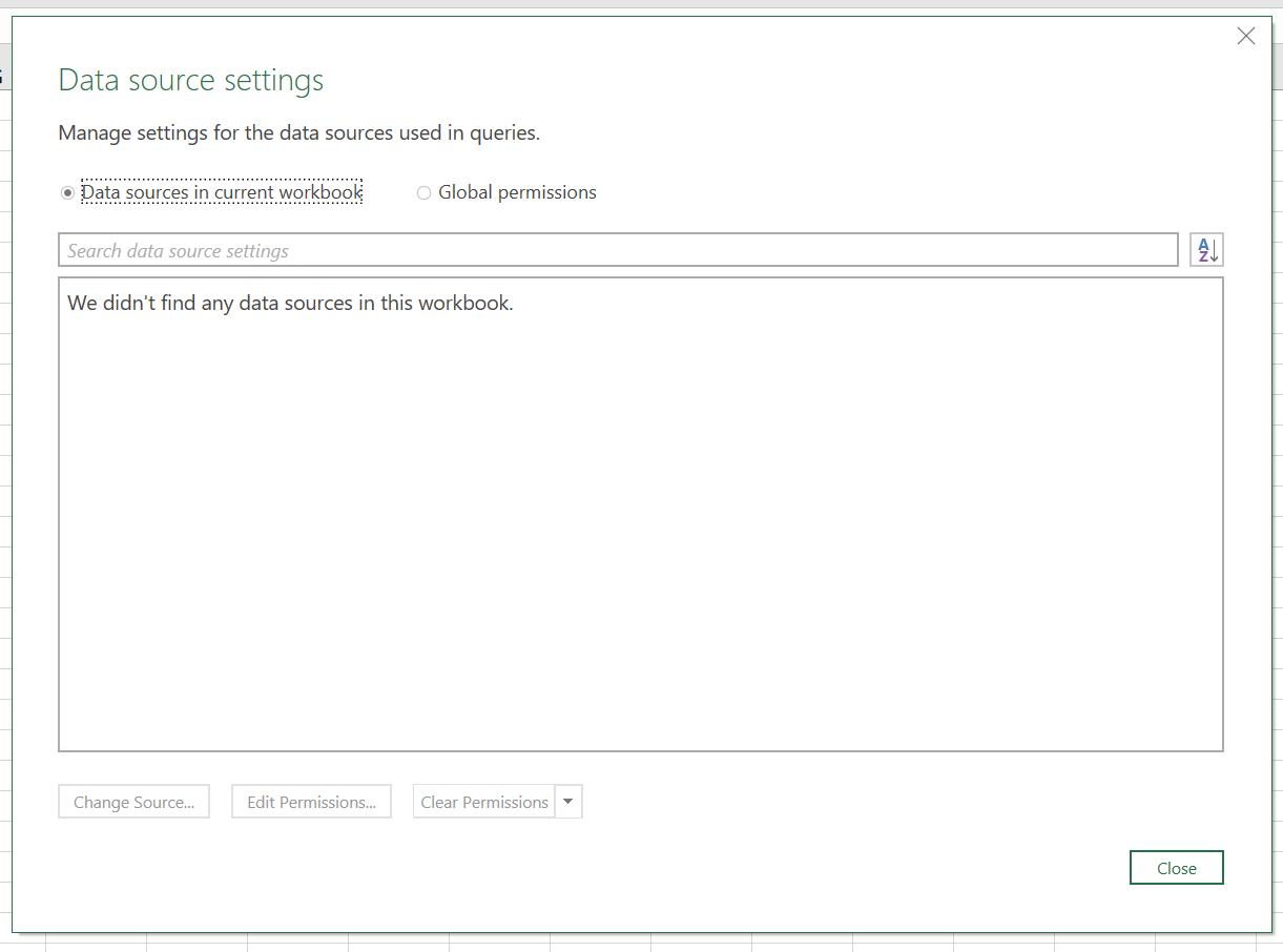 Data Source Settings Power Query - can I add sources there? | Microsoft ...