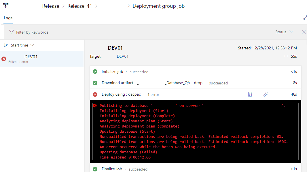 How To Make A Database Release To Target Sql Server Instead Of Azure Sql Database Microsoft